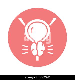 Prostate color line icon. Isolated vector element. Outline pictogram ...