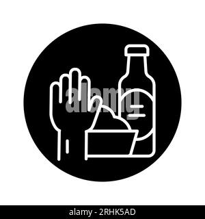 Refusal eat color line icon. Isolated vector element. Outline pictogram ...