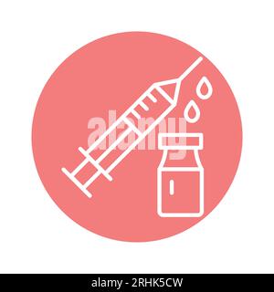 Drug injection color line icon. Isolated vector element. Outline ...
