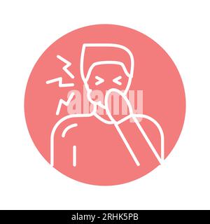 Nausea color line icon. Isolated vector element. Outline pictogram for ...