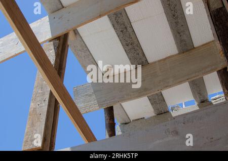 Detail of the construction of a Styrofoam slab in Brazil, a light and ...