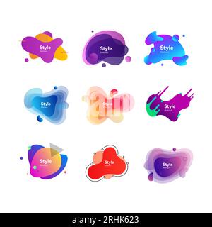 Neon colored liquid figures set Stock Vector Image & Art - Alamy
