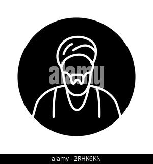 Shiite muslim man line color icon. Isolated vector element. Outline ...