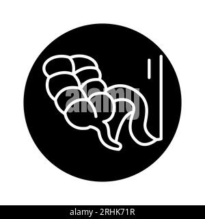 Human organ appendix color line icon. Isolated vector element. Outline ...