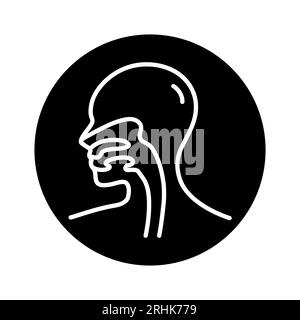 Human organ esophagus color line icon. Isolated vector element. Outline ...