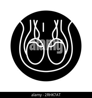 Human organ scrotum color line icon. Isolated vector element. Outline ...
