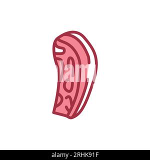 Beef brisket color line icon. Cutting meat. Pictogram for web page ...