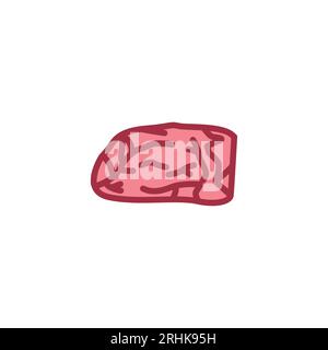 Roast beef color line icon. Cutting meat. Pictogram for web page ...