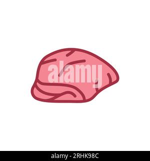 Beef liver color line icon. Cutting meat. Pictogram for web page ...