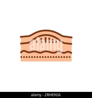 Bruise black line icon. Dermatology disease. Skin problem Stock Vector ...