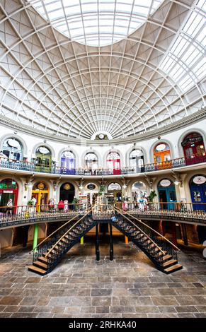 LEEDS, UK - AUGUST 14, 2023. A colourful view of the interior of the ...