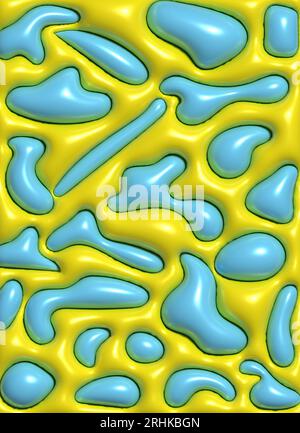 Abstract background with various inflated figures, 3D rendering illustration Stock Photo - Alamy