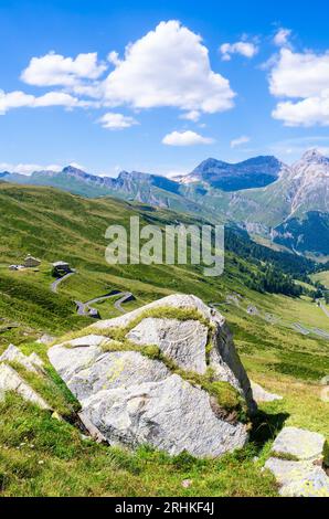 Landscape panoramic view of Splugen mountain pass in Switzerland and ...