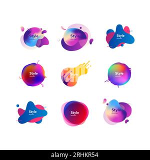A vector of multi-color shaped liquid banner with copy space Stock ...