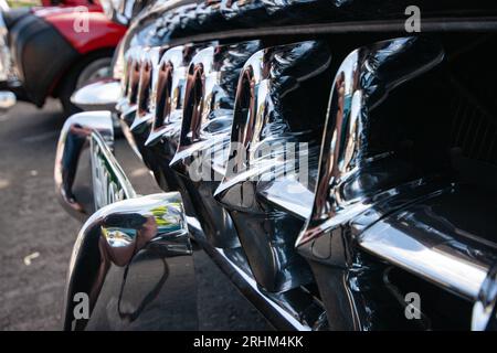 Colour photographs of a range of corvette stingray cars including close ...