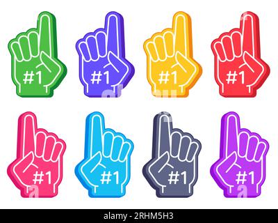 foam fan finger set cartoon vector illustration Stock Vector Image ...