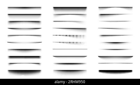 Realistic shadows. Overlay and transparency shadow effect template, box or paper page shadow ...