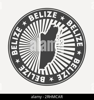 Belize icon. Round logo with country map and title. Stylish Belize badge with map. Vector ...