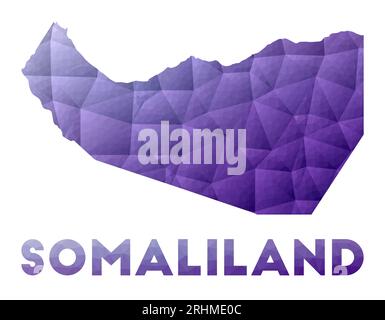 Low Poly map of Somaliland. Somaliland geometric polygonal, mosaic style map Stock Vector Image ...