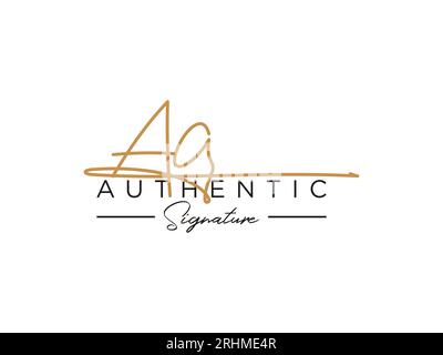 A, AA Initial letter handwritten and signature vector image template in ...
