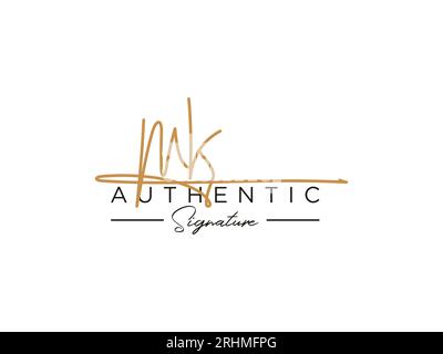 M K MK Initial letter handwritten and signature vector image, modern style in joining template ...
