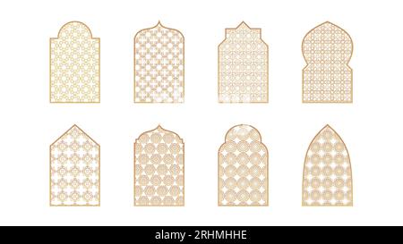 Eight mosque windows isolated on white background Stock Vector Image ...