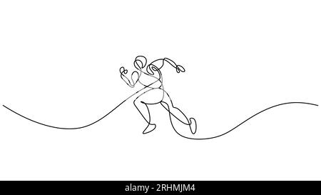 Runner Abstract character, Continuous one line drawing. Picasso style ...