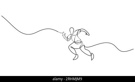 People run one line drawing, gesture abstract winner. Runner hand drawn ...
