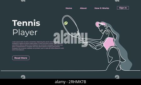 One line continuous tennis racket symbol concept. Sport competition ...