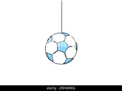 Soccer Ball One Line Drawing Continuous Hand Drawn Sport Theme Object ...