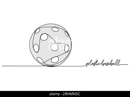 Softball One Line Drawing: Continuous Hand Drawn Sport Theme Object ...