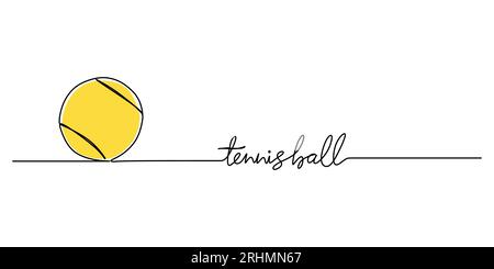Tennis ball one line art. Continuous line drawing of ball Stock Vector ...