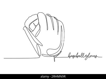 continuous single line drawing of baseball player swinging bat, line ...