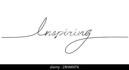 One continuous line of Inspiring word. Thin Line Illustration vector ...