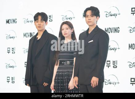 Lee Jung-Ha, Go Youn-Jung and Kim Do-Hoon, August 3, 2023 : (L-R) Cast members Lee Jung-Ha, Go ...