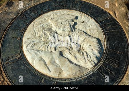 Wainwright memorial. Yellow Hills, Blackburn Stock Photo - Alamy