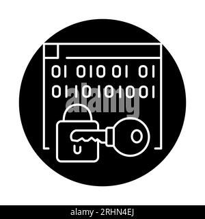 Encryption pixel perfect white linear icon for dark theme Stock Vector ...