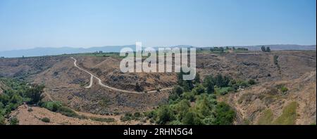 panorama of the israel lebanon border from adir mountain viewpoint ...