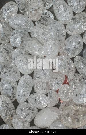 crystallized quartz (rock-crystal) gem stone as natural mineral rock ...