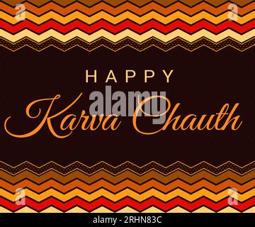 Happy Karva Chauth background wallpaper with traditional border design ...