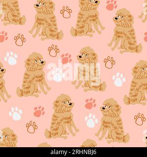 Pink paw prints pattern background vector illustration Stock Vector ...