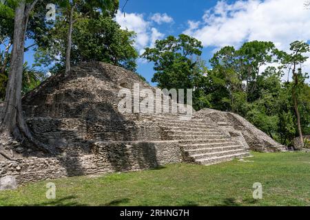 Pyramid / Structures B2, B1 & B3 on Plaza B in the Mayan ruins in the ...