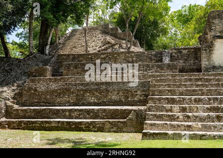 Structure A2, facing Plaza B, & Pyramid or Structure A1 in the Mayan ...
