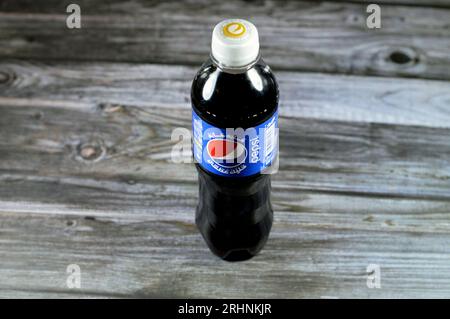 Cairo, Egypt, July 9 2023: Pepsi, a Cola flavor plastic bottle, a ...