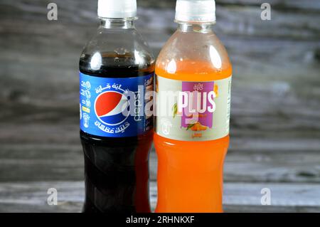 Cairo, Egypt, July 9 2023: Pepsi, a Cola flavor plastic bottle, a ...