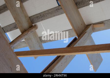 Detail of the construction of a Styrofoam slab in Brazil, a light and ...