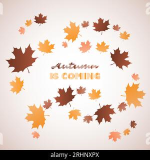 Autumn is Coming - Colorful Cover, Banner, Placard, Poster or Flyer ...