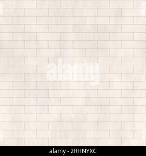 White metro tile seamless pattern. Subway brick wall background. Stone ...