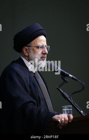 Tehran, Iran. 18th Aug, 2023. Iranian president EBRAHIM RAISI meets ...
