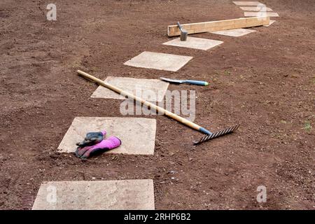 Prepared Ground / Lawn area for seeding with grass seed or laying new ...